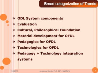 Research Areas in Open & Flexible Distance Learning by Dr. Jayashree ...