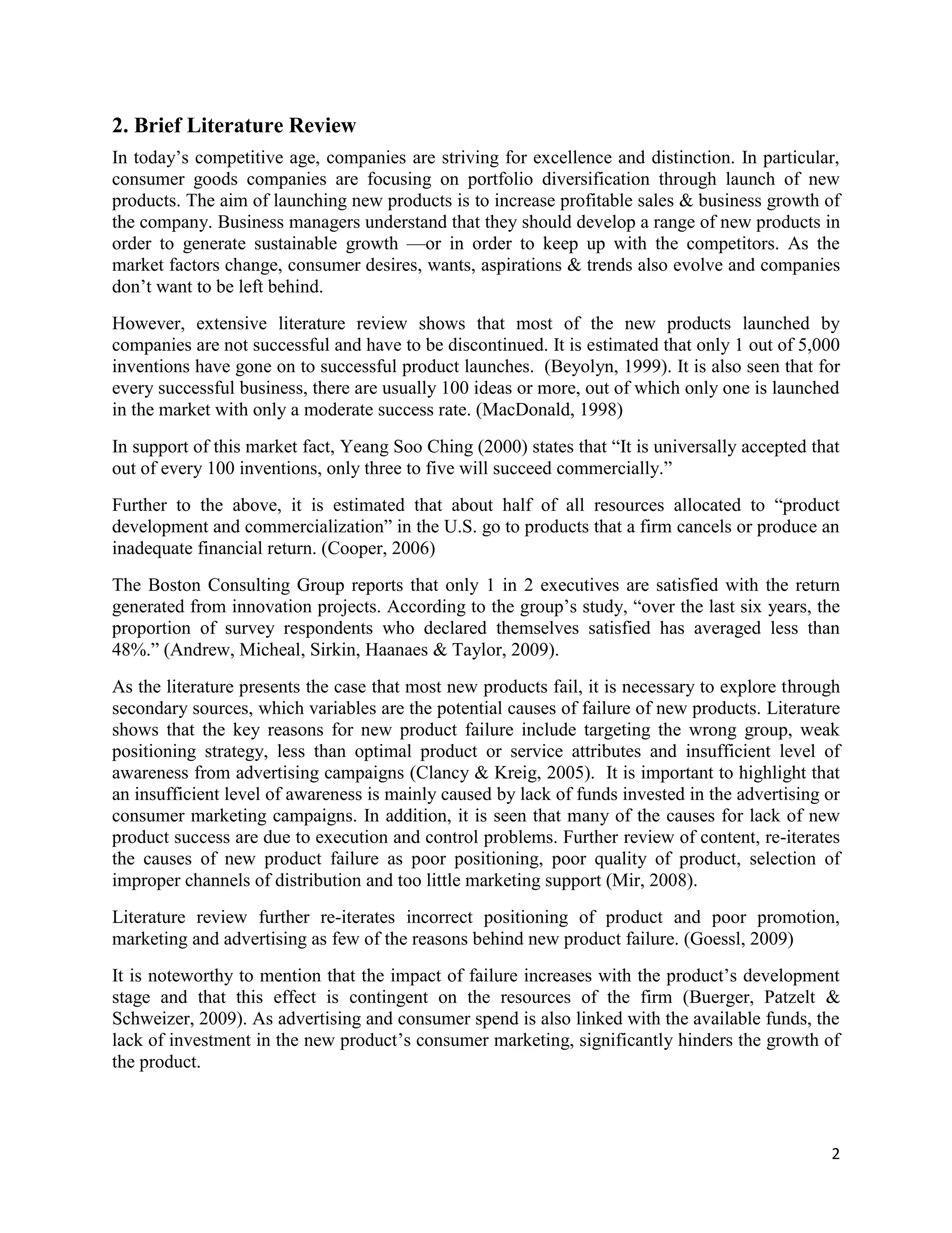 Reasons for Failure of new products in the consumer good industry | PDF