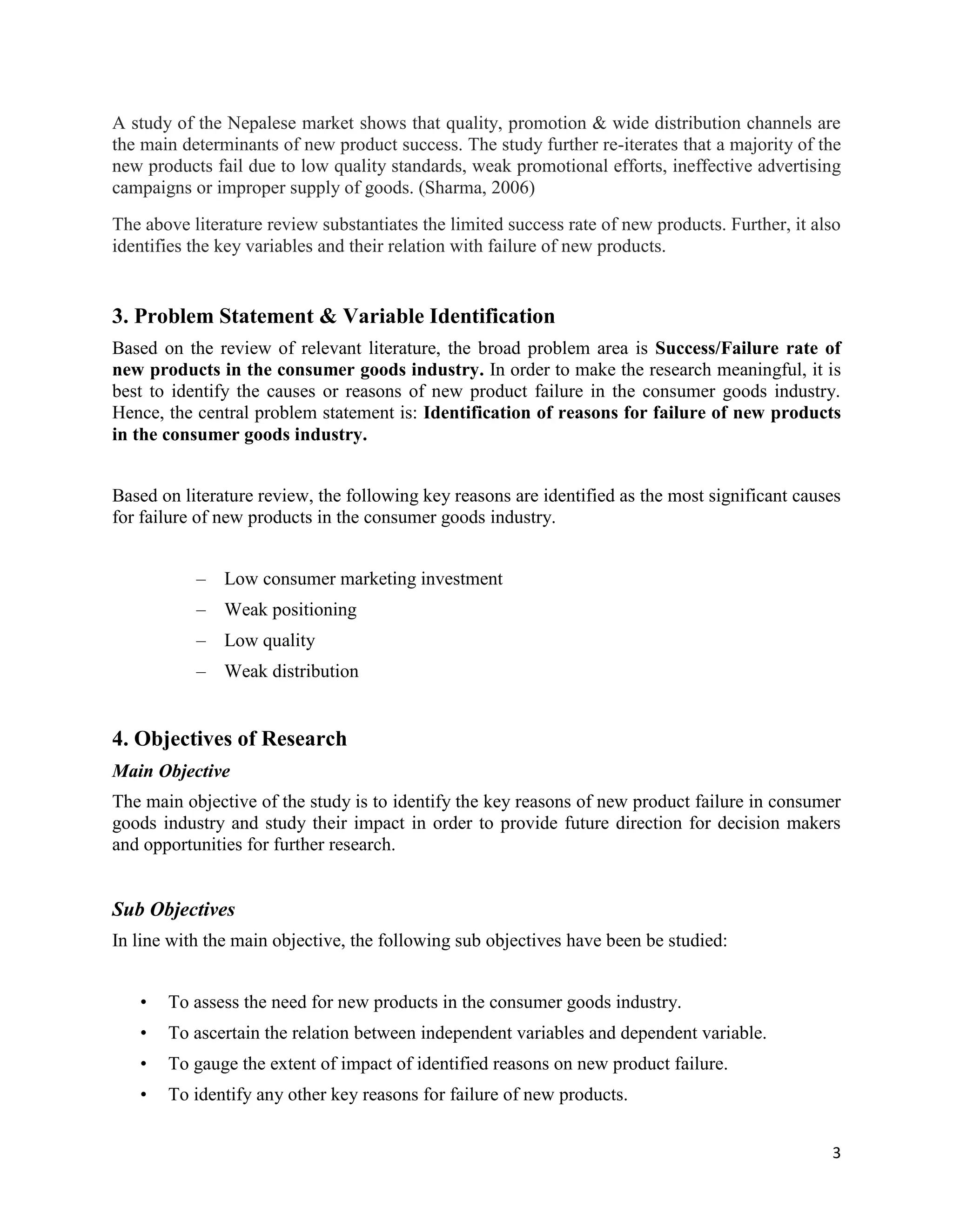 Reasons for Failure of new products in the consumer good industry | PDF