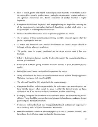 Reasons for Failure of new products in the consumer good industry | PDF