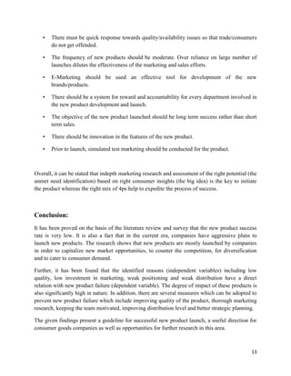 Reasons for Failure of new products in the consumer good industry | PDF