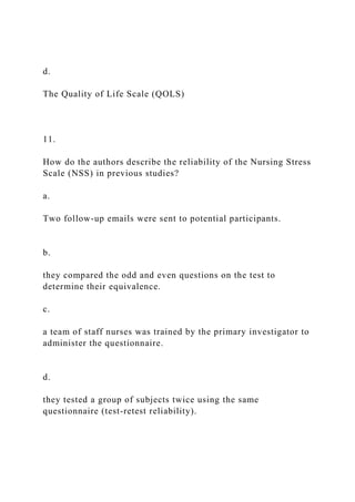 Research Article Critique, Part 2 Occupational Stressors, Stress.docx ...