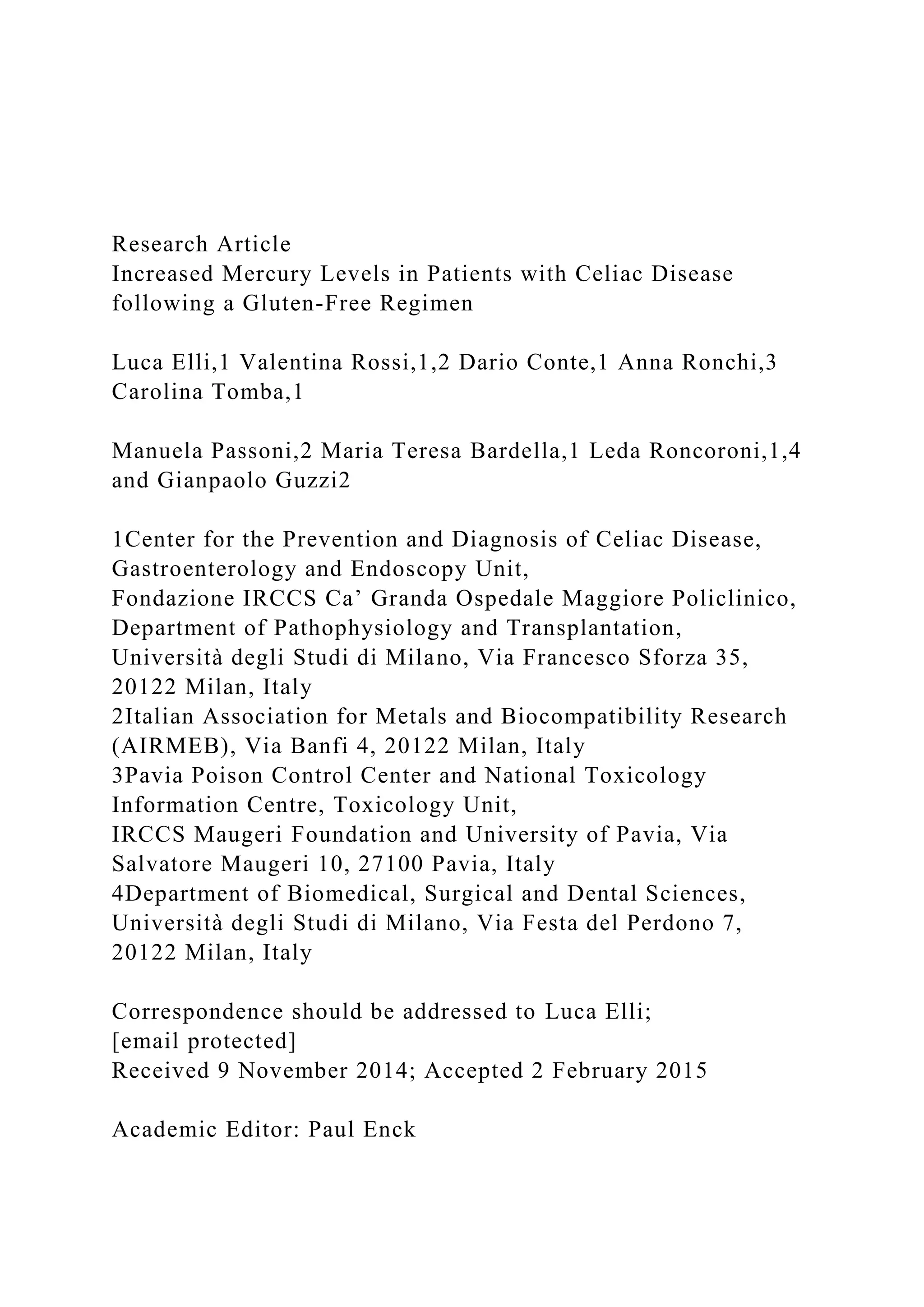 Research ArticleIncreased Mercury Levels in Patients with Ce.docx
