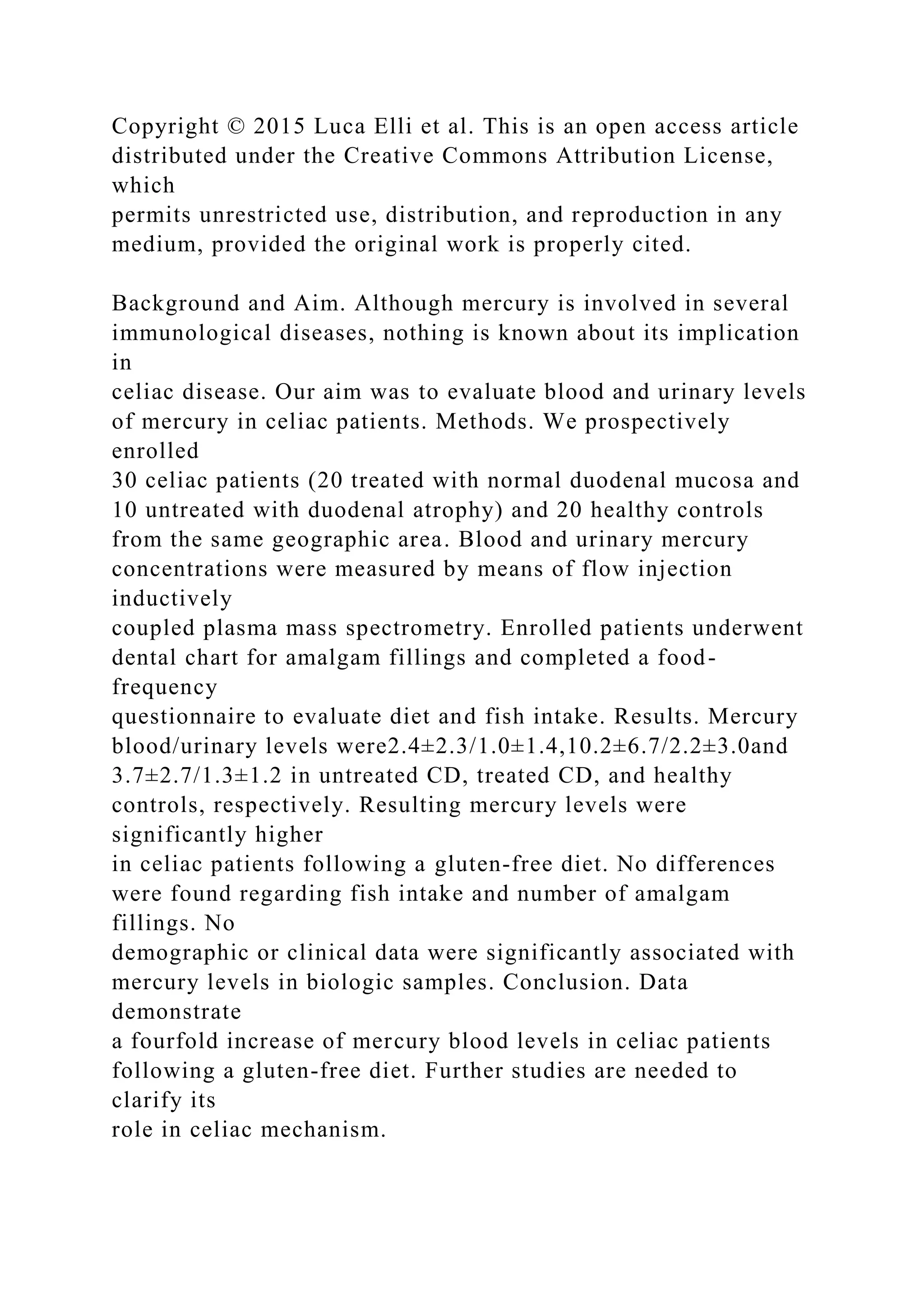 Research ArticleIncreased Mercury Levels in Patients with Ce.docx