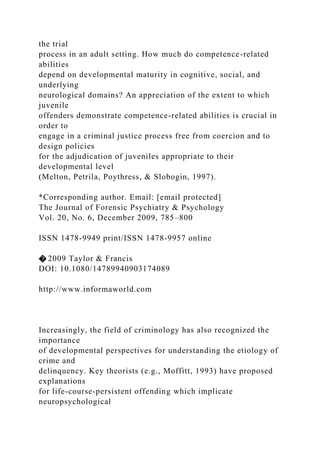 RESEARCH ARTICLEJuvenile competency to stand trial in crim.docx