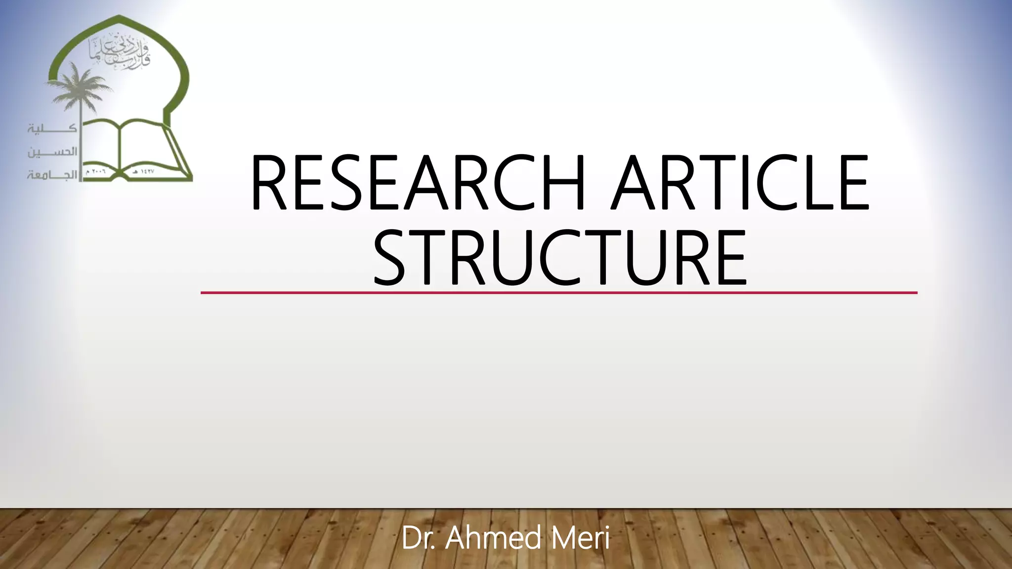 Research article structure | PPTX