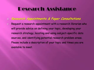 Research assistance and counsulting | PPTX