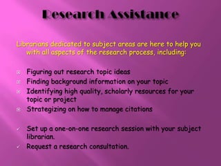 Research assistance and counsulting | PPTX
