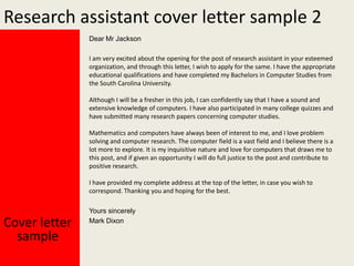 Research assistant cover letter | PPTX