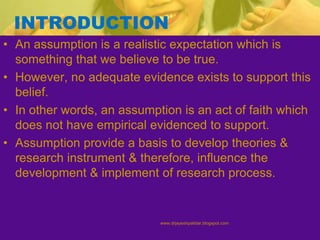 Research assumption | PPSX