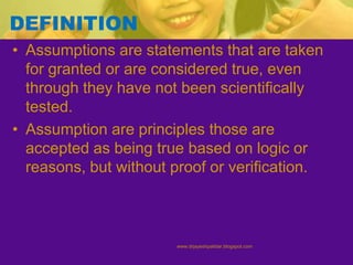 Research assumption | PPT