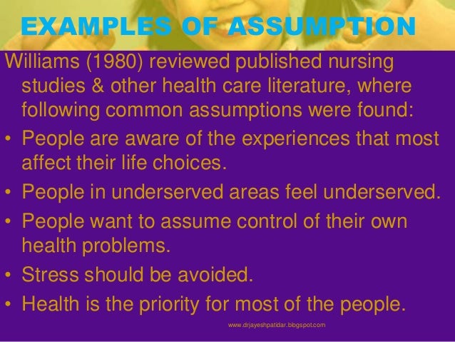 Research assumption