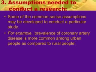 Research assumptions | PPTX