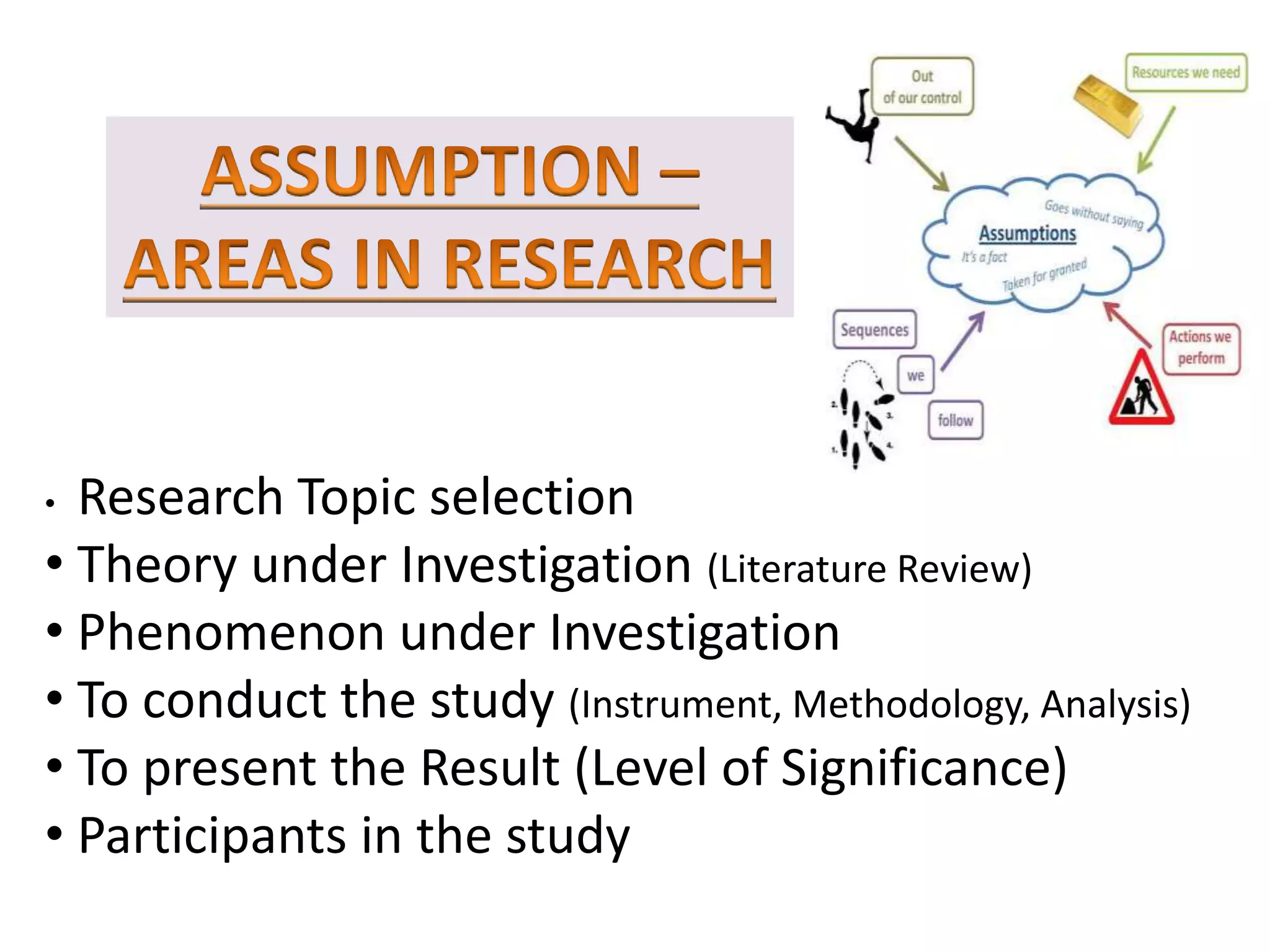 Research assumptions, delimitations and limitations | PPTX