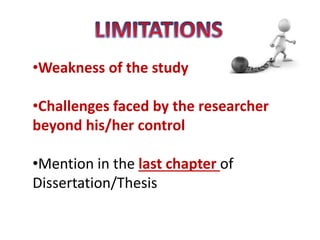 Research assumptions, delimitations and limitations | PPTX