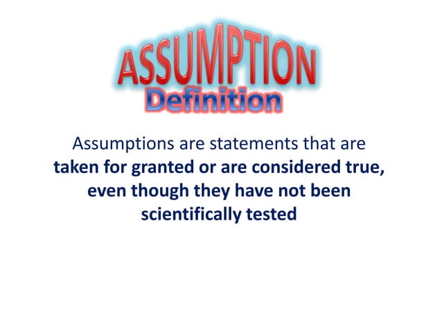 Research assumptions, delimitations and limitations | PPTX