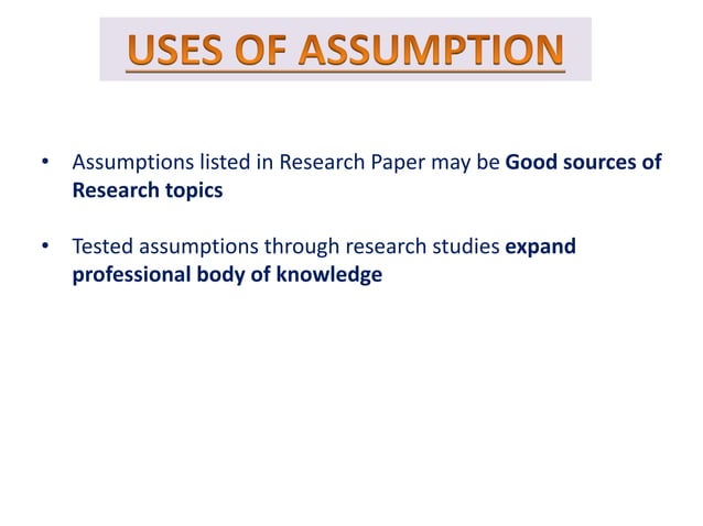Research assumptions, delimitations and limitations | PPTX
