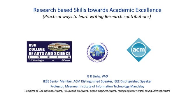 Research based skills towards acdemic excellence | PPT