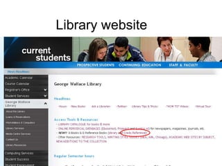 Intro to Library - Huntingdon Sept 2011 | PPT