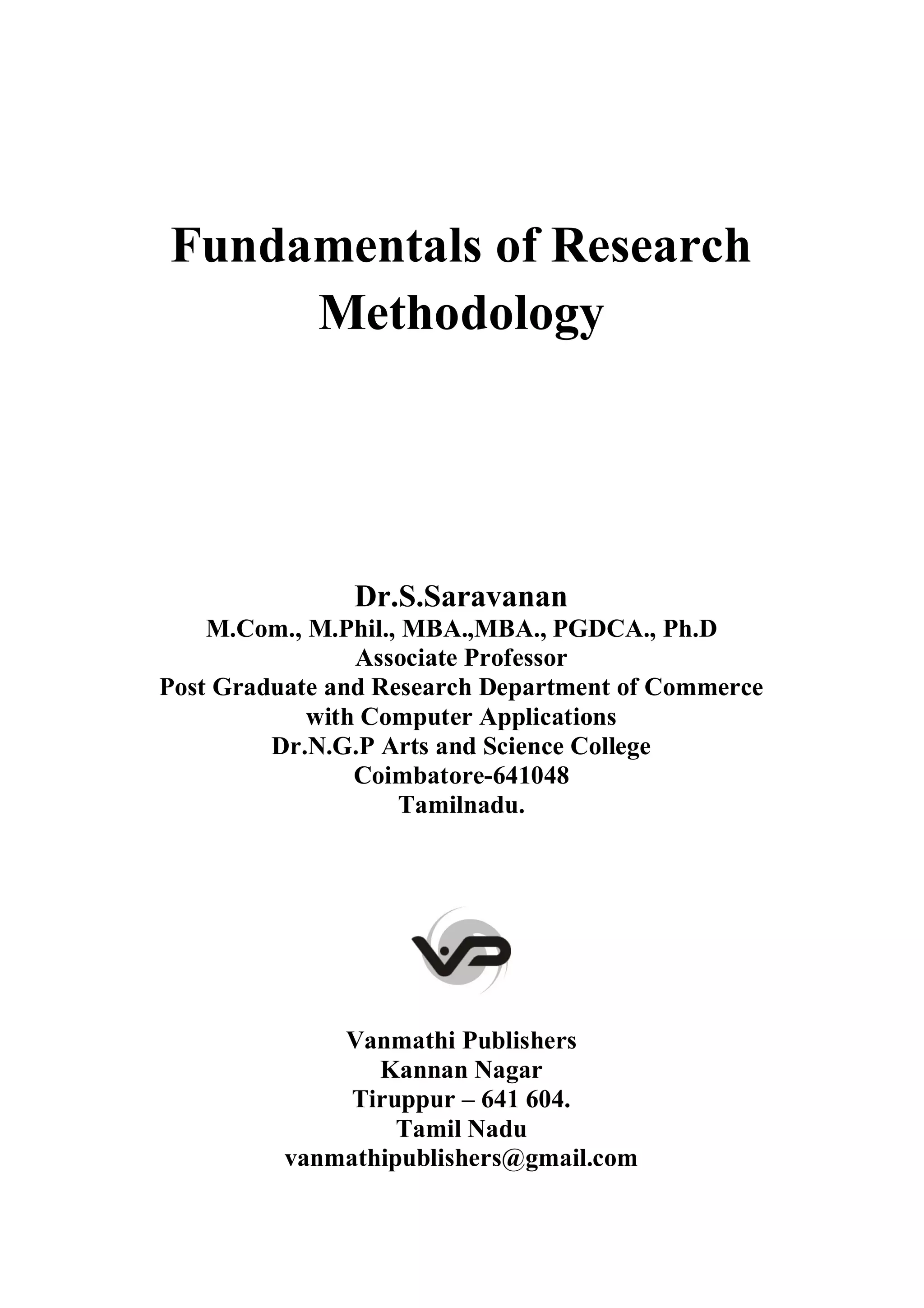 Fundamentals of Research Methodology | PDF | Undergraduate Education ...