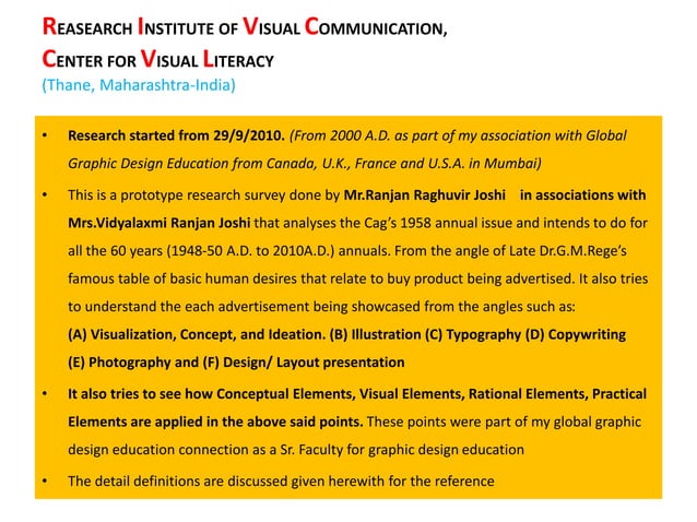 CAG Annuals Research - Part 1 | PPT