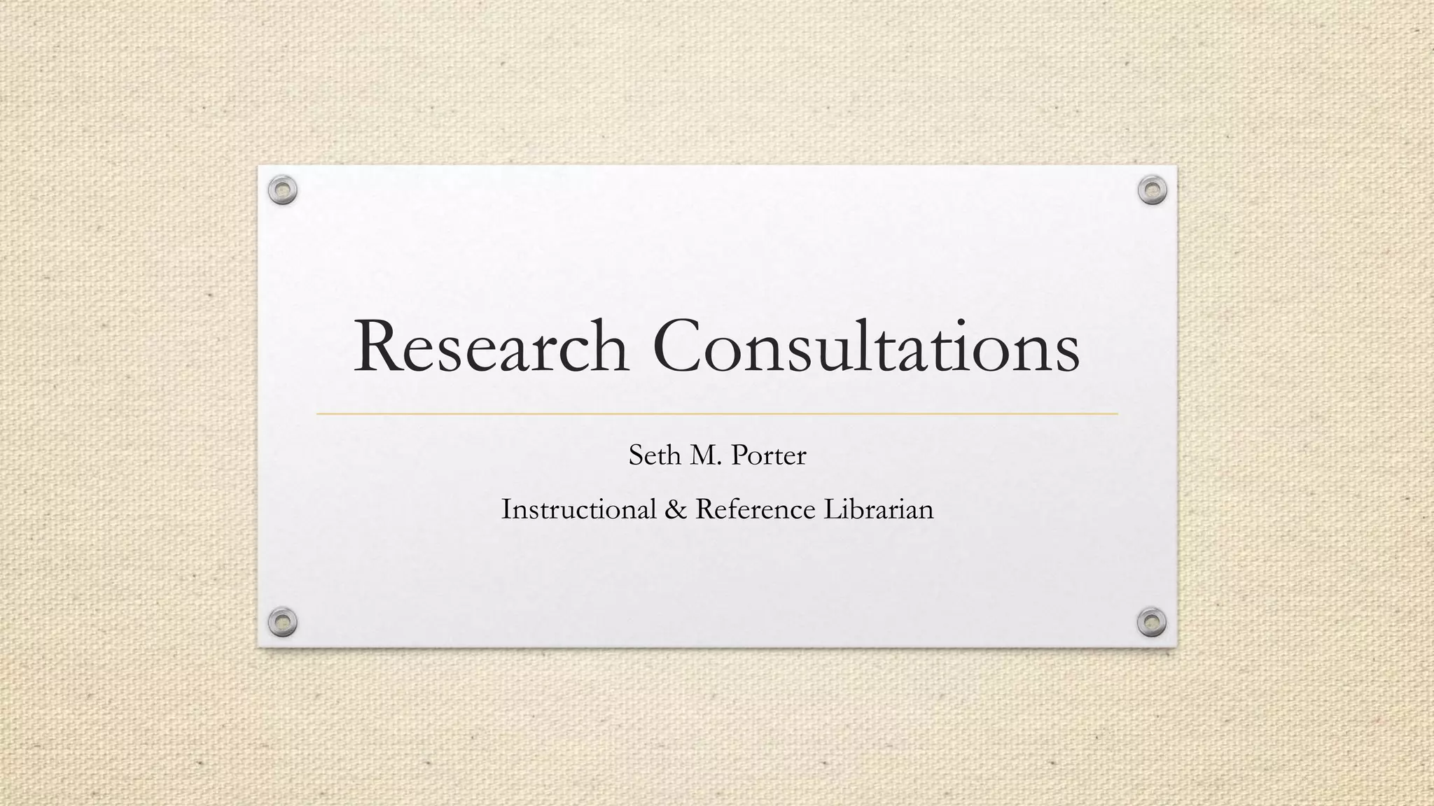 Research consultations | PPTX
