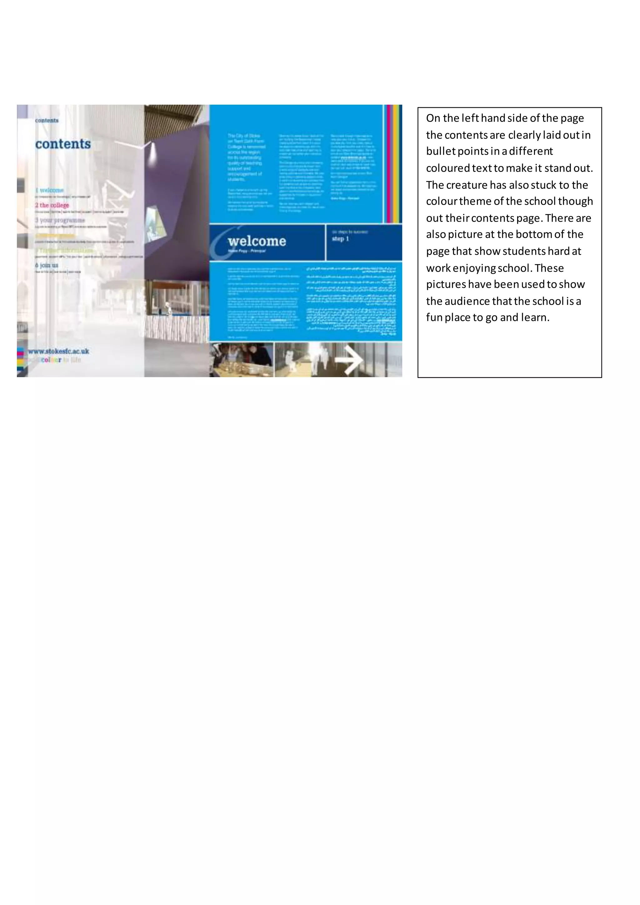 Research contents page school prospectus | DOCX
