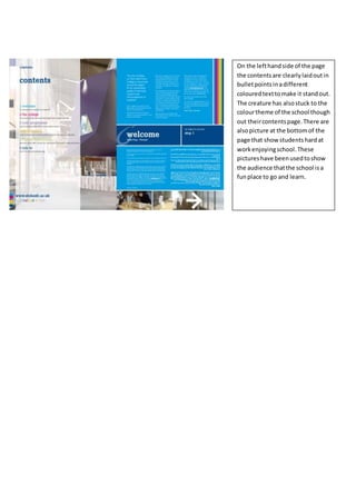 Research contents page school prospectus | DOCX