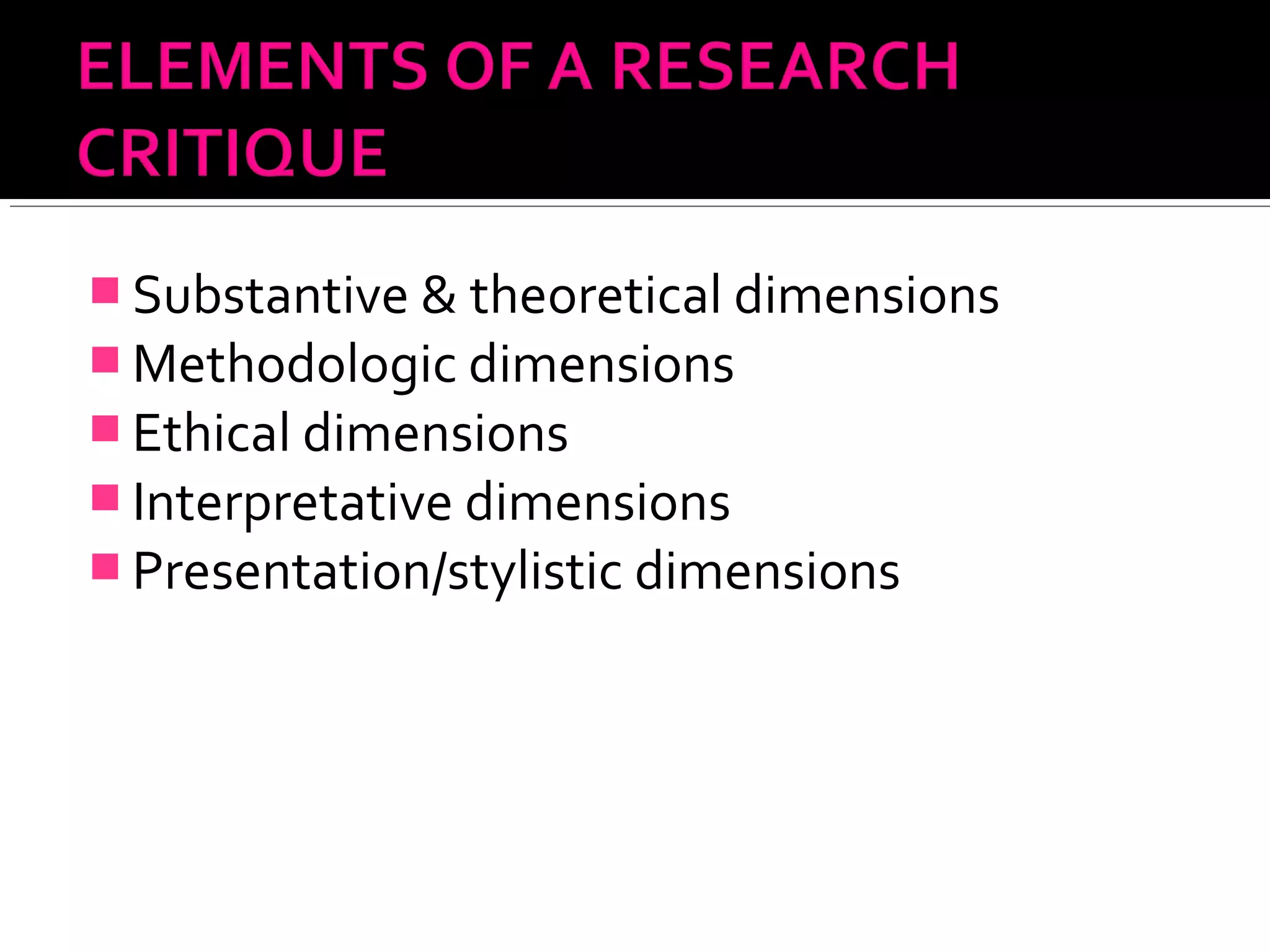 Research critique | PPT
