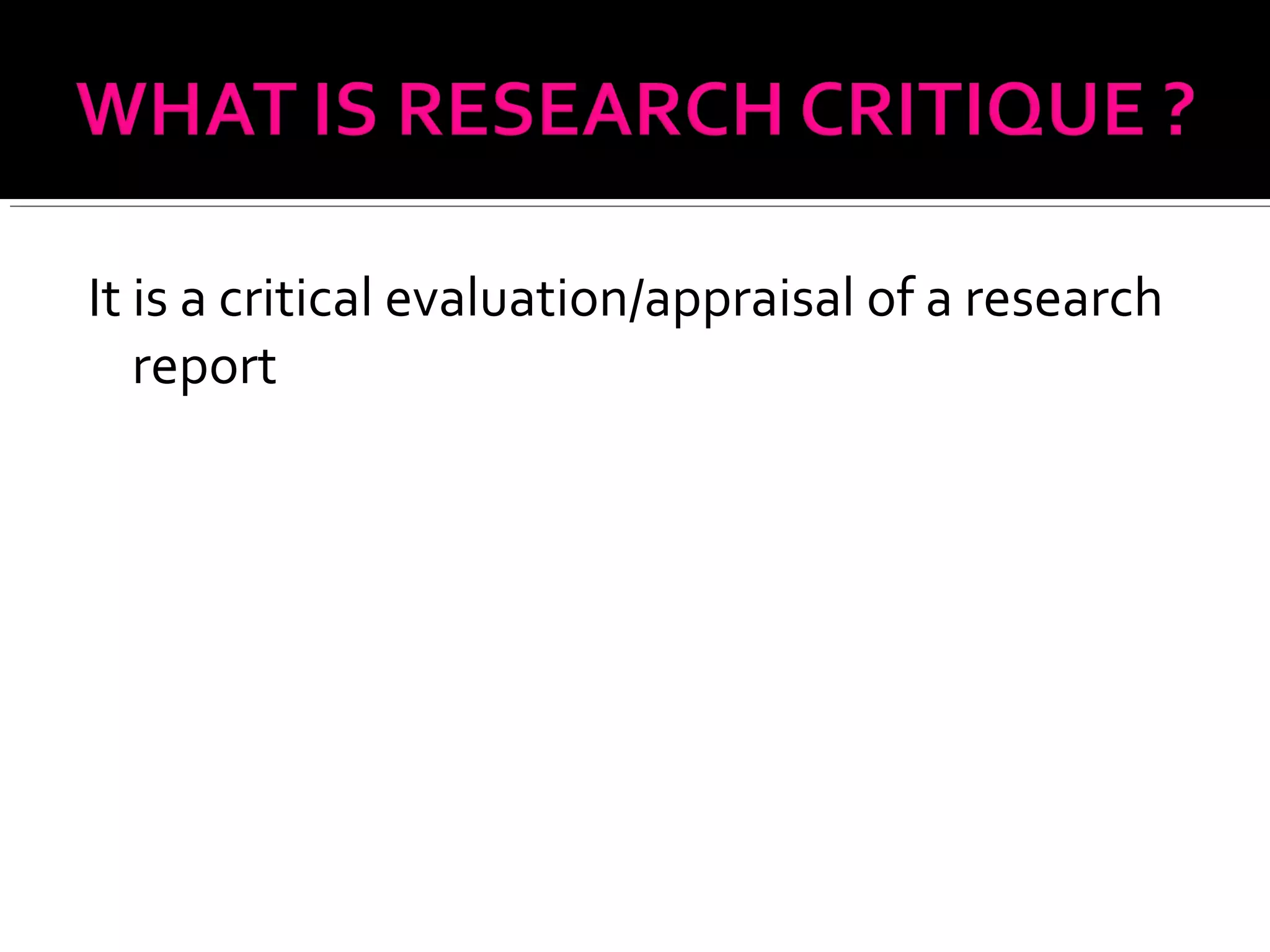 Research critique | PPT
