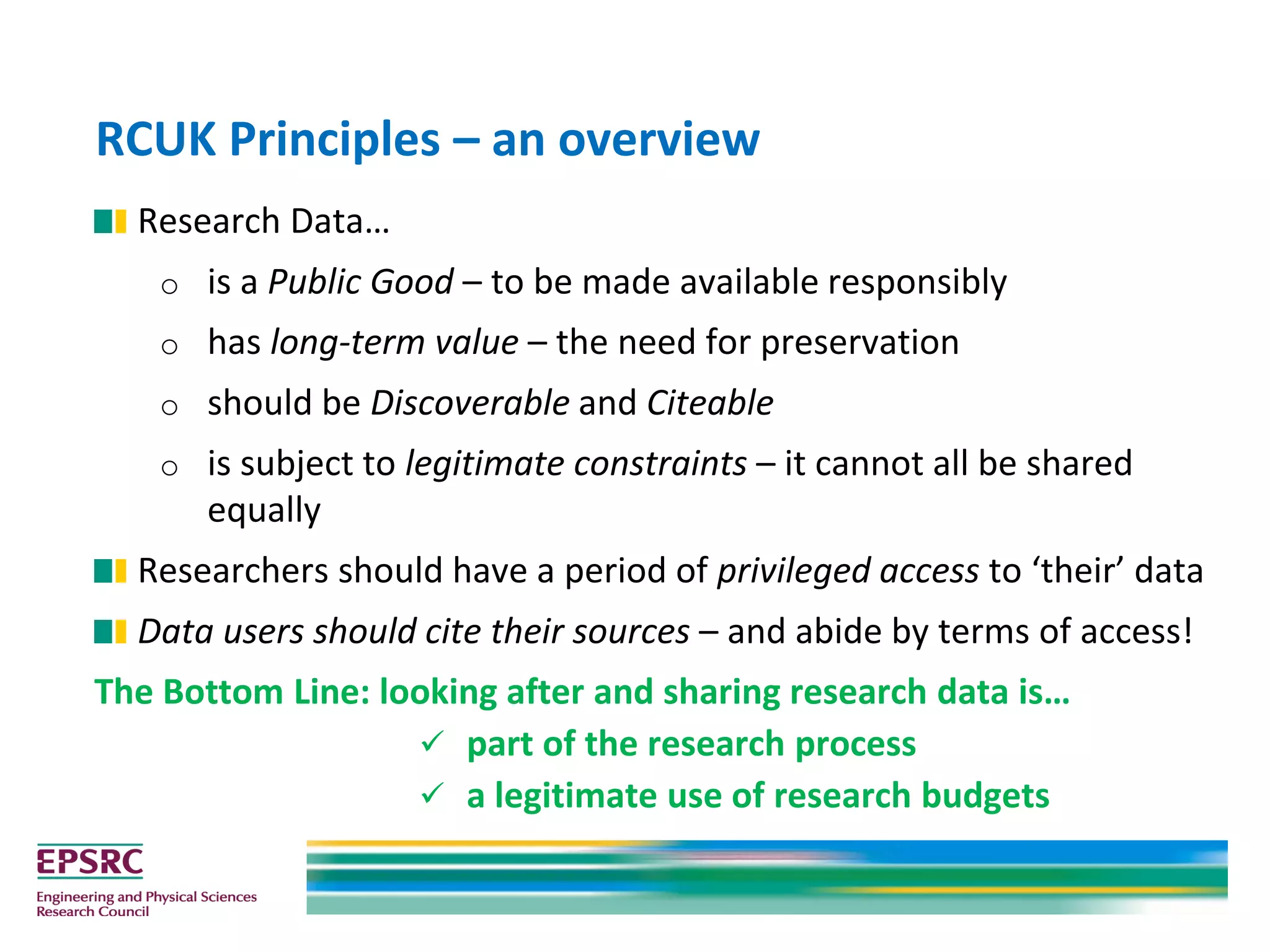Research Data Management - EPSRC’s Perspective | PPT