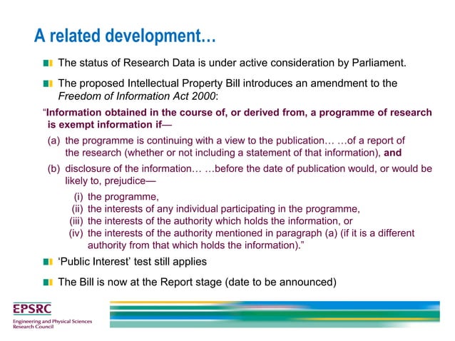 Research Data Management - EPSRC’s Perspective | PPT