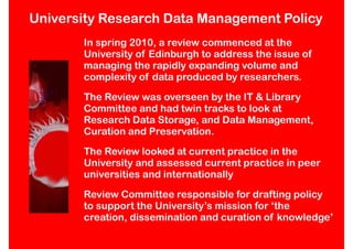 Research Data Management at Edinburgh: Effecting Culture Change | PDF ...