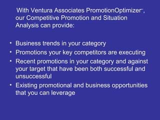 Ventura Associates PromotionOptimizer | PPT