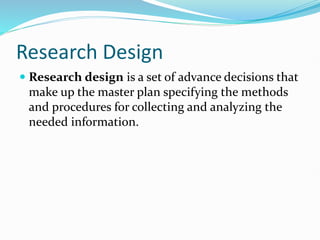 RESEARCH DESIGN IN MARKETING RESEARCH FOR BBA AND MBA STUDENTS | PPTX