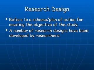 Research Design.................................... | PPT