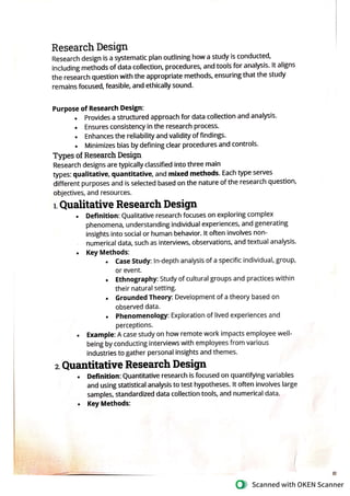 Research design is the overall strategy that researchers use to ...