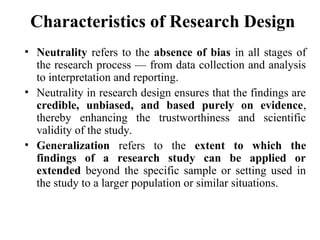 Research Design- Elements, types , characteristics | PPT