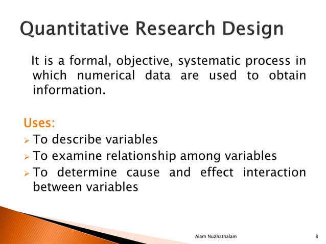 Research Design (Research Types, Quantitative Research Design and ...
