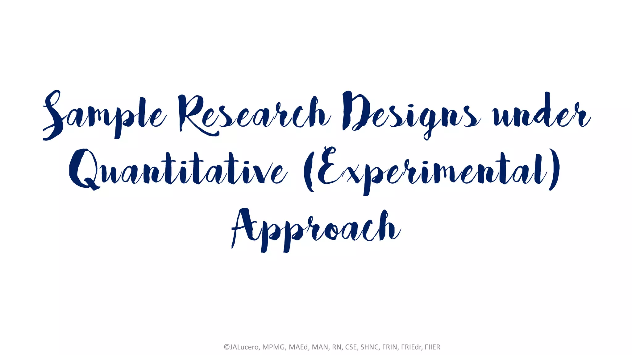 Quantitative Research Design | PDF