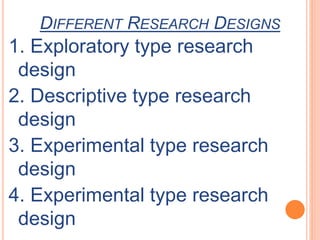 Research design and types of research design final ppt | PPT