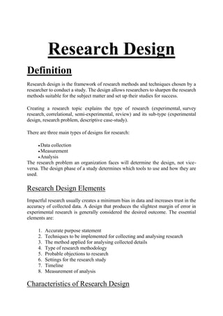 Descriptive Research Design Methodology