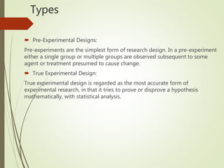 What is a Research design and its types | PPTX