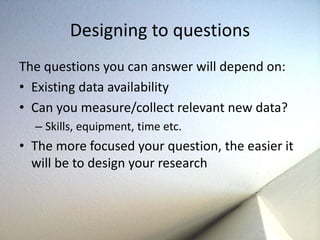 Research design, philosophy and methods | PPTX