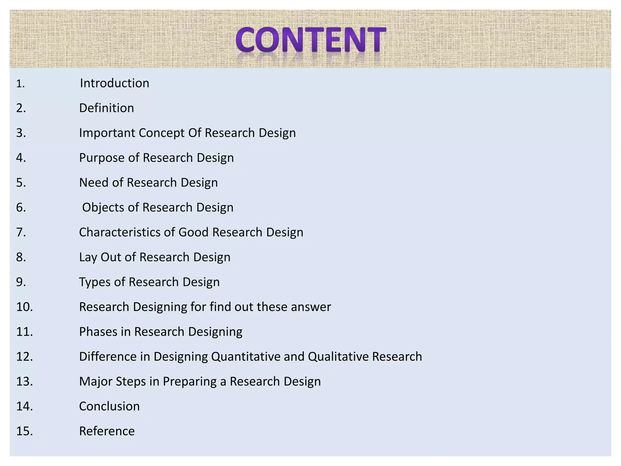 Research design : The Blue print of the Research | PPTX