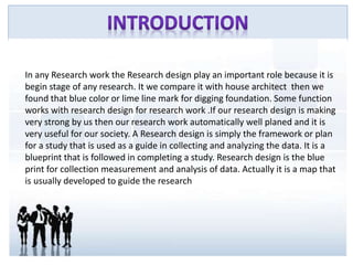 Research design : The Blue print of the Research | PPTX