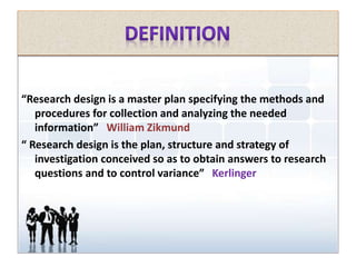 Research design : The Blue print of the Research | PPTX