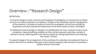 RESEARCH DESIGN | PPT