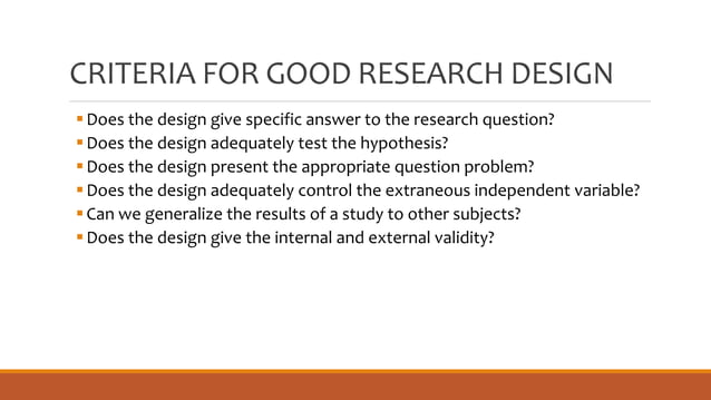 RESEARCH DESIGN | PPT