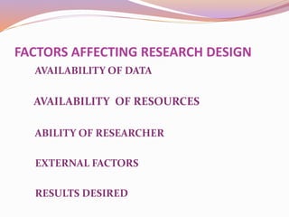 RESEARCH DESIGN - Dr LAL WILSON | PPT